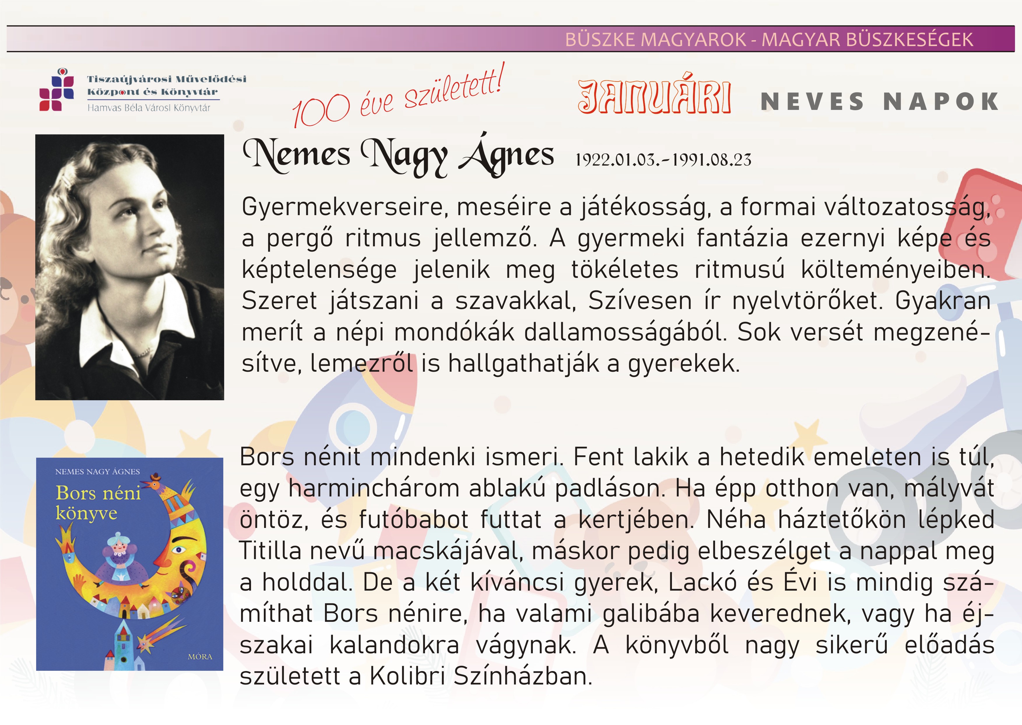 Büszke magyarok - magyar büszkeségek. Nemes Nagy Ágnes - TMKK